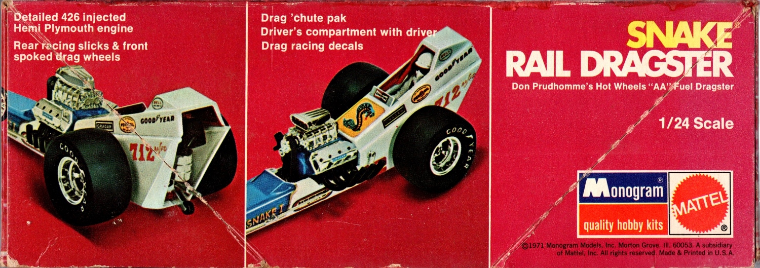 Monogram Mattel "Snake" Rail Front Engine Dragster - Spotlight Hobbies