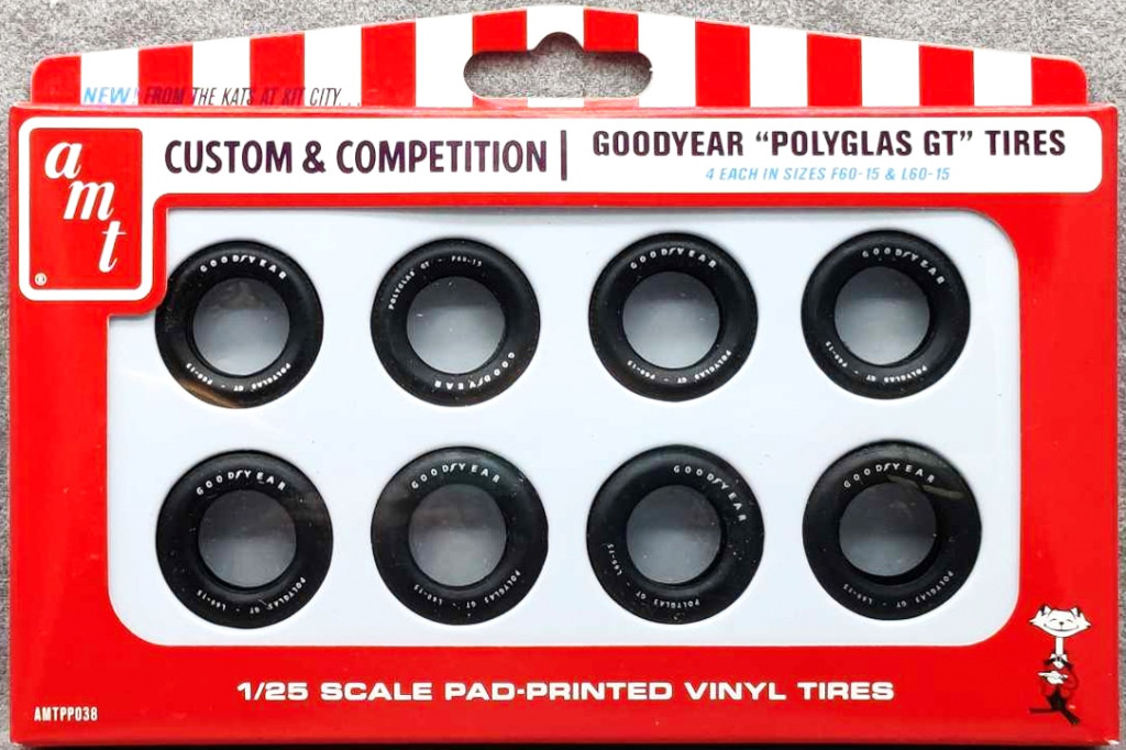 AMT Goodyear Polyglas GT Tires Parts Pack - 4 Each of F60-15 and L60-15 ...