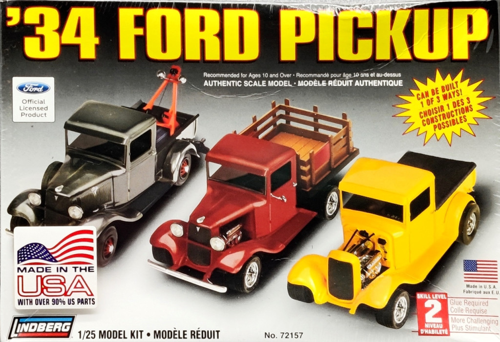 Lindberg (AMT) 1934 Ford Pickup, Stake Truck or Wrecker - Spotlight Hobbies