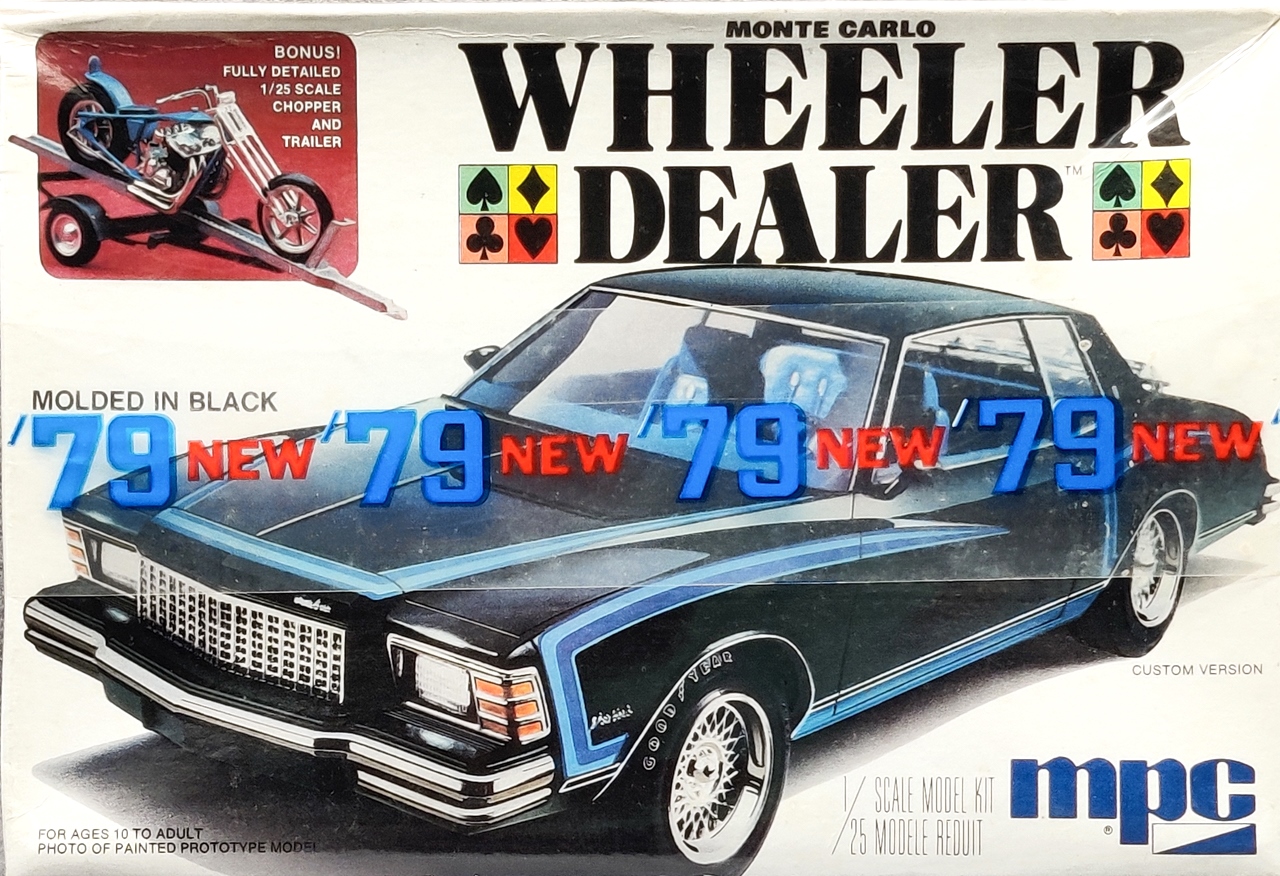 MPC 1979 Chevy Monte Carlo "Wheeler Dealer" with Chopper & Trailer ...