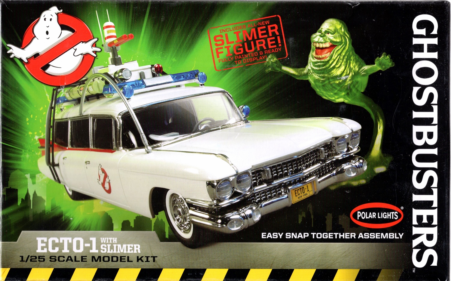 AMT 1959 Cadillac Ambulance "Ghostbusters Ecto-1" with Slimer Figure ...