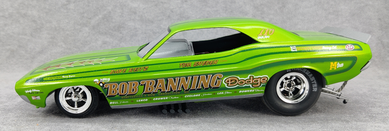 MPC “Bob Banning” Dodge Challenger Funny Car Built Kit - Spotlight Hobbies