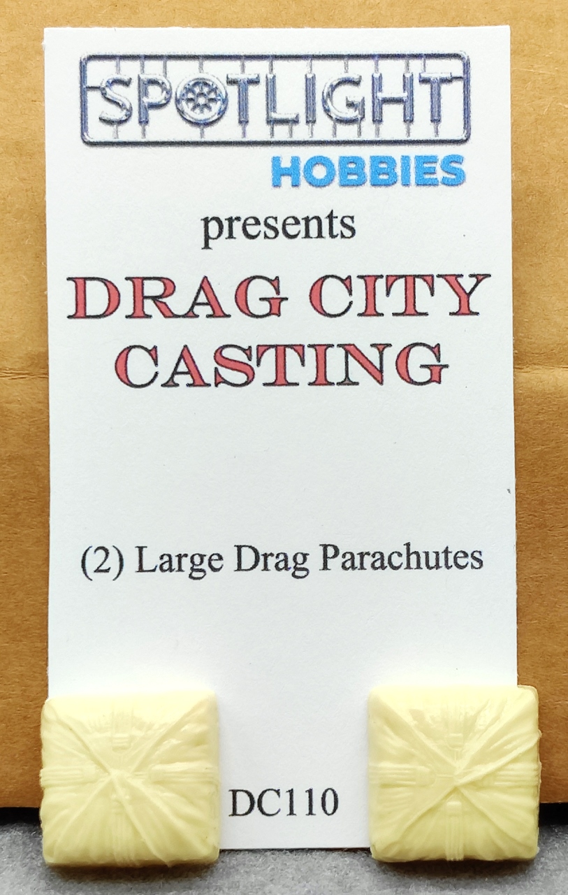 Drag City Casting Resin (2) Large Drag Parachutes - Spotlight Hobbies