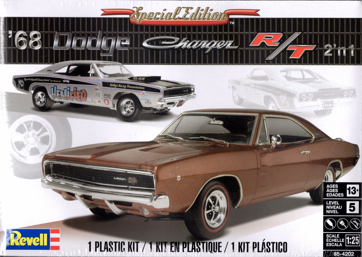 Revell 1968 Dodge Charger R/T, 440 or 426 Hemi - Stock or Vintage Drag ...
