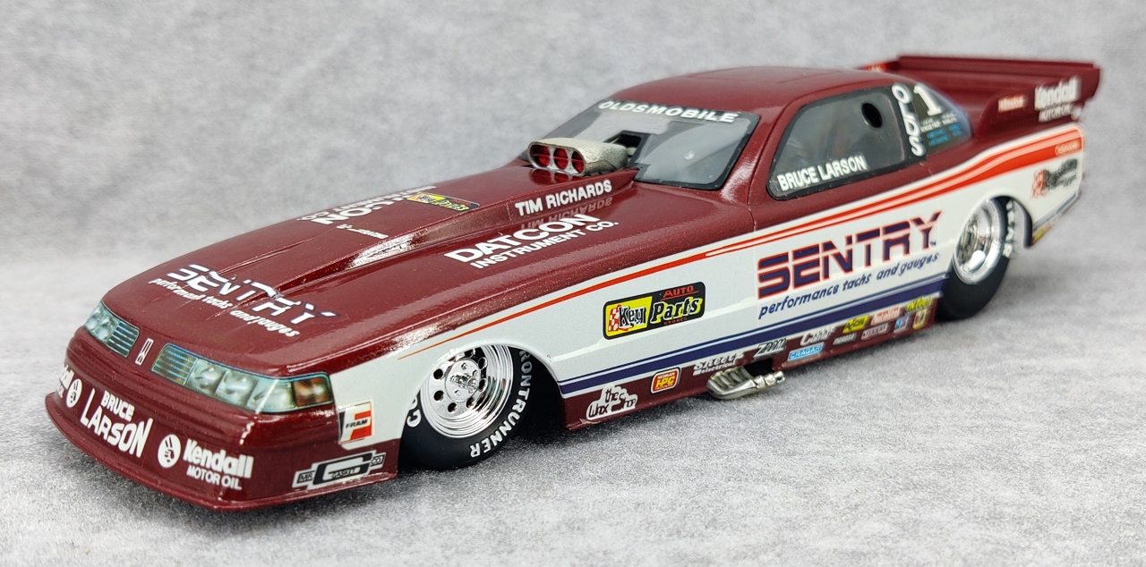 Revell Bruce Larson “Sentry” Olds Funny Car Built Kit - Spotlight Hobbies