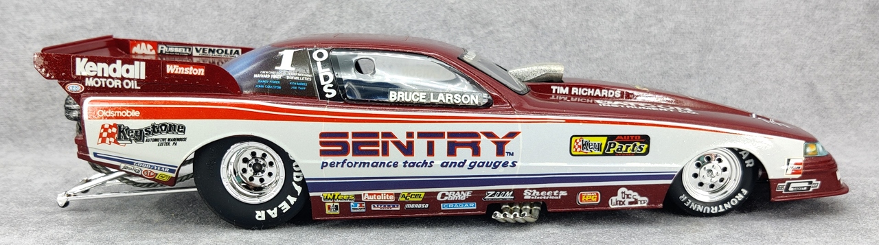 Revell Bruce Larson “Sentry” Olds Funny Car Built Kit - Spotlight Hobbies