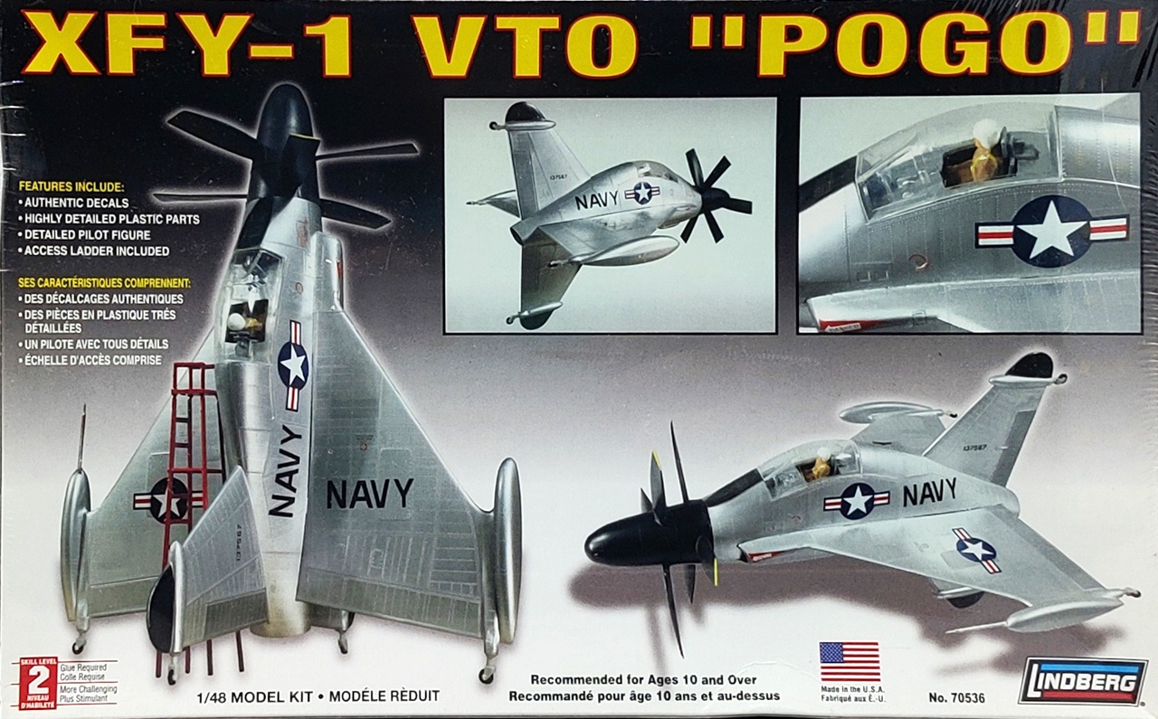 Lindberg XFY-1 VTO "POGO" Navy Aircraft - 1/48 Scale - Spotlight Hobbies