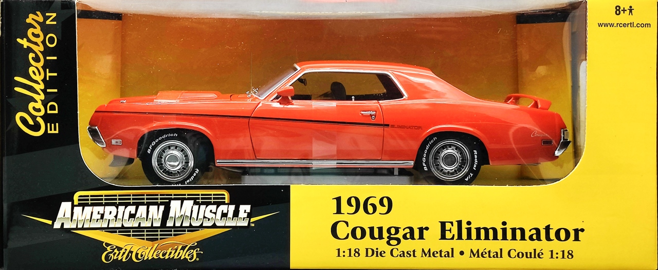Ertl American Muscle 1969 Cougar Eliminator - Red with Black Interior ...