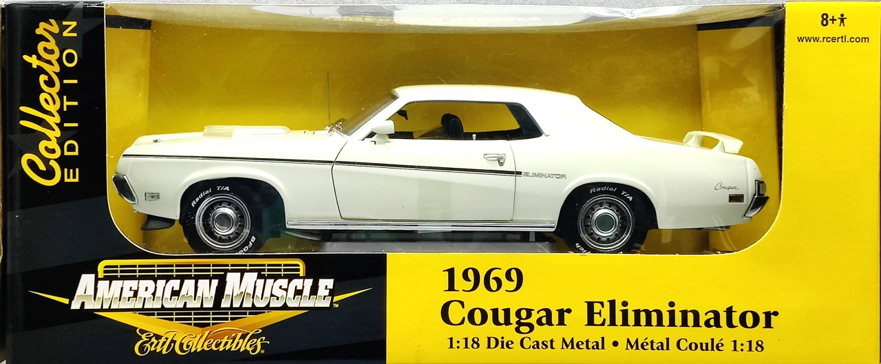 Ertl American Muscle 1969 Cougar Eliminator - White with Black Interior ...