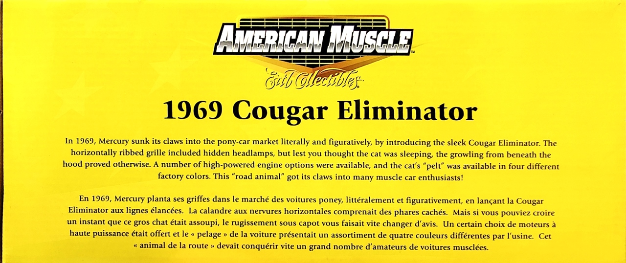 Ertl American Muscle 1969 Cougar Eliminator - White with Black Interior ...