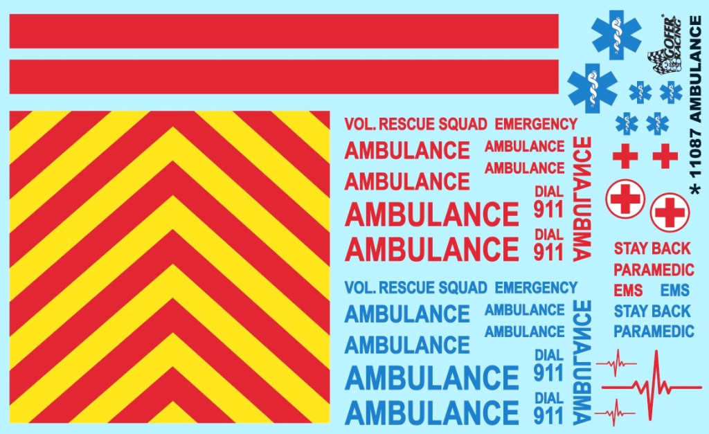 Gofer Racing Ambulance Decal Sheet - Spotlight Hobbies