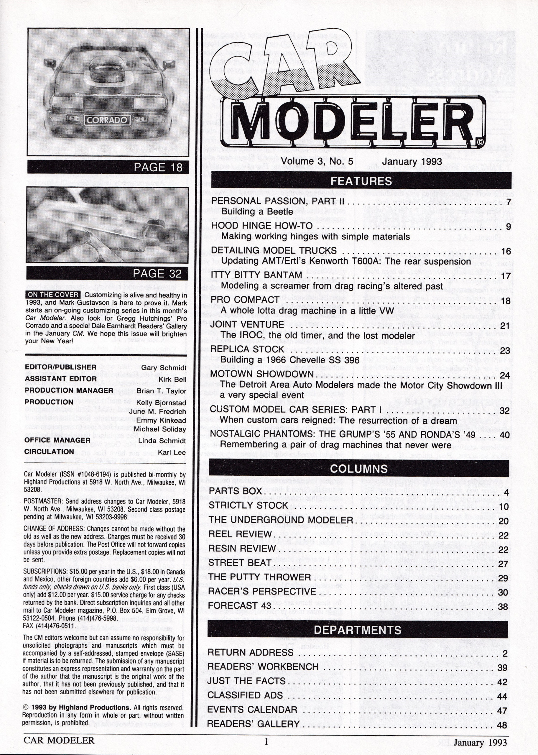 Car Modeler Magazine - January 1993 - Issue #17 - Uncirculated ...